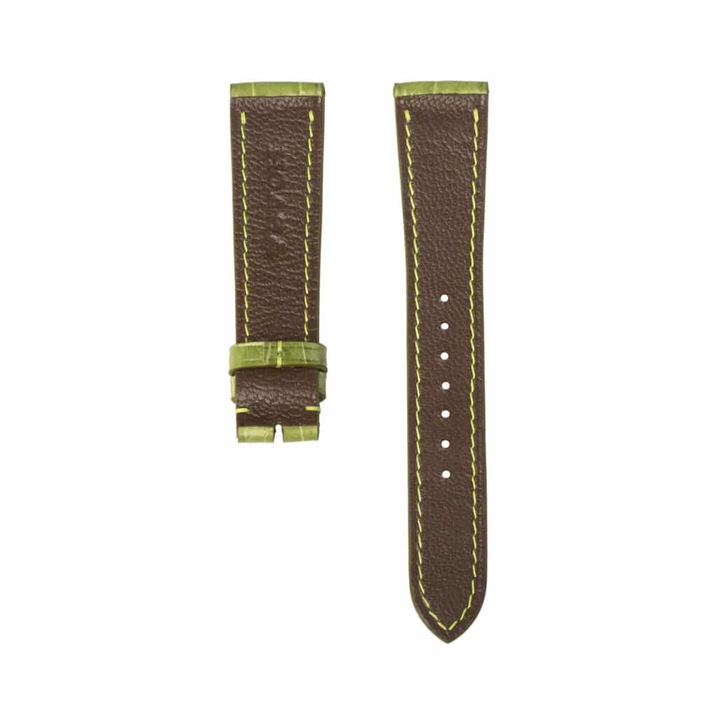 Alligator Watch Strap - Glossy Green Slim - 100% Handmade