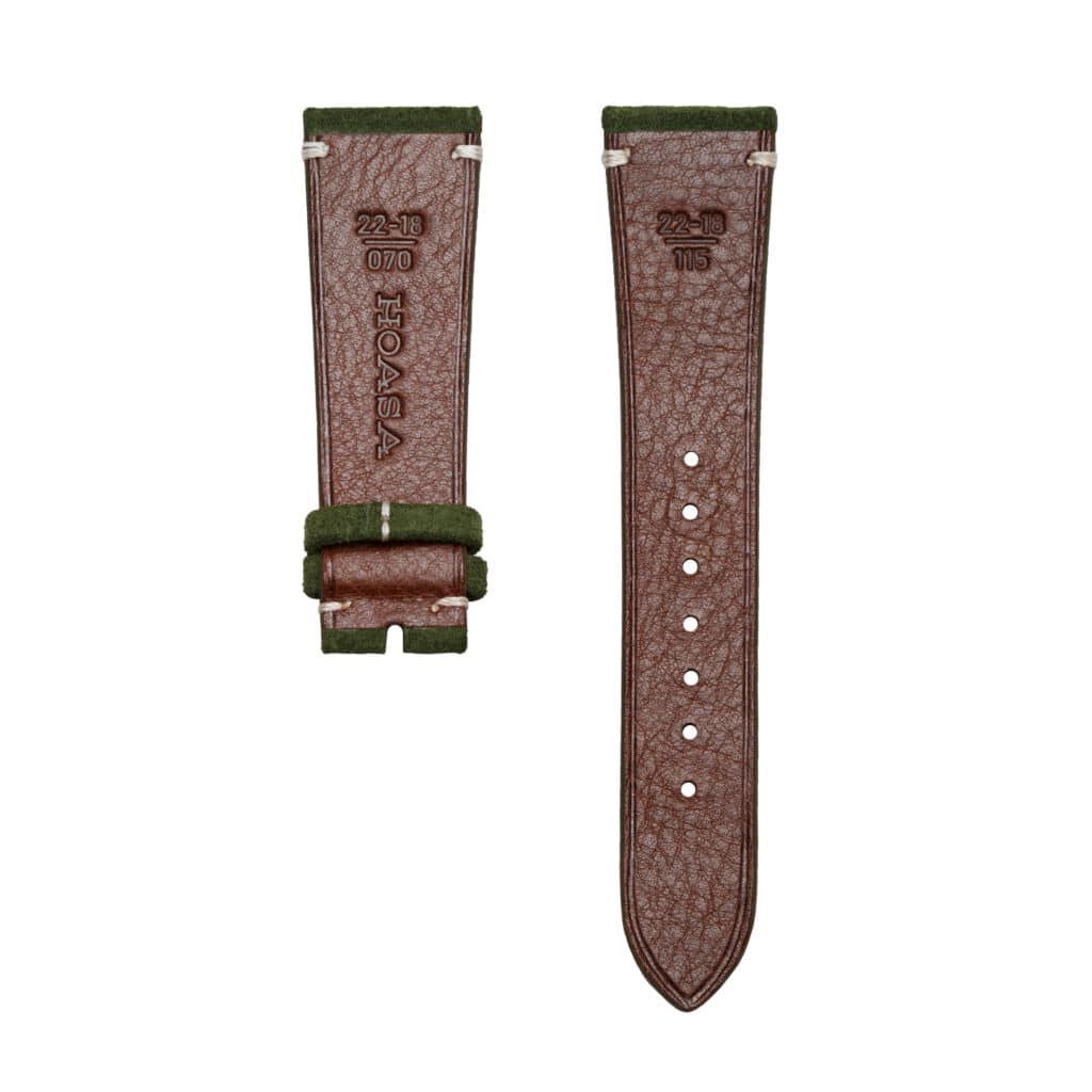 Suede Watch Strap - Green Simple - 100% Handmade Leather