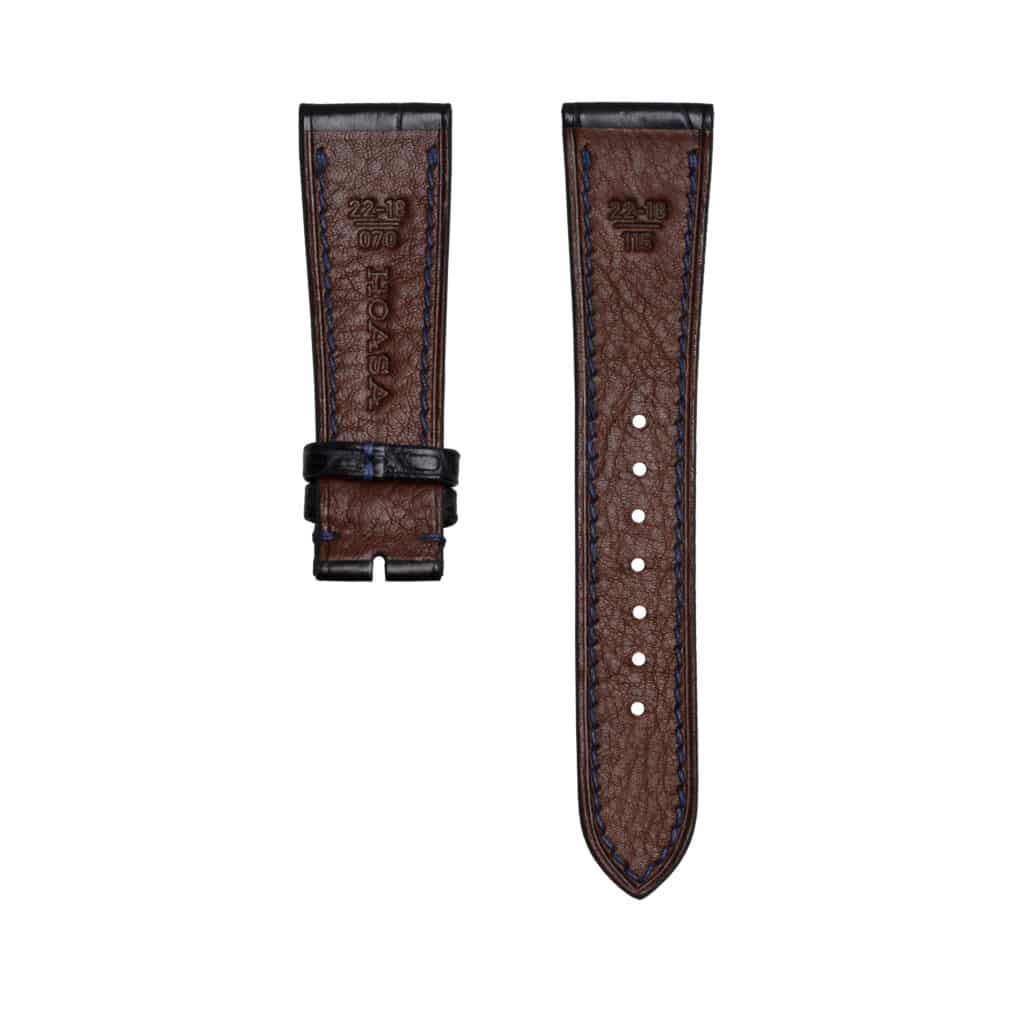 Alligator Watch Strap - Navy Signature - 100% Handmade
