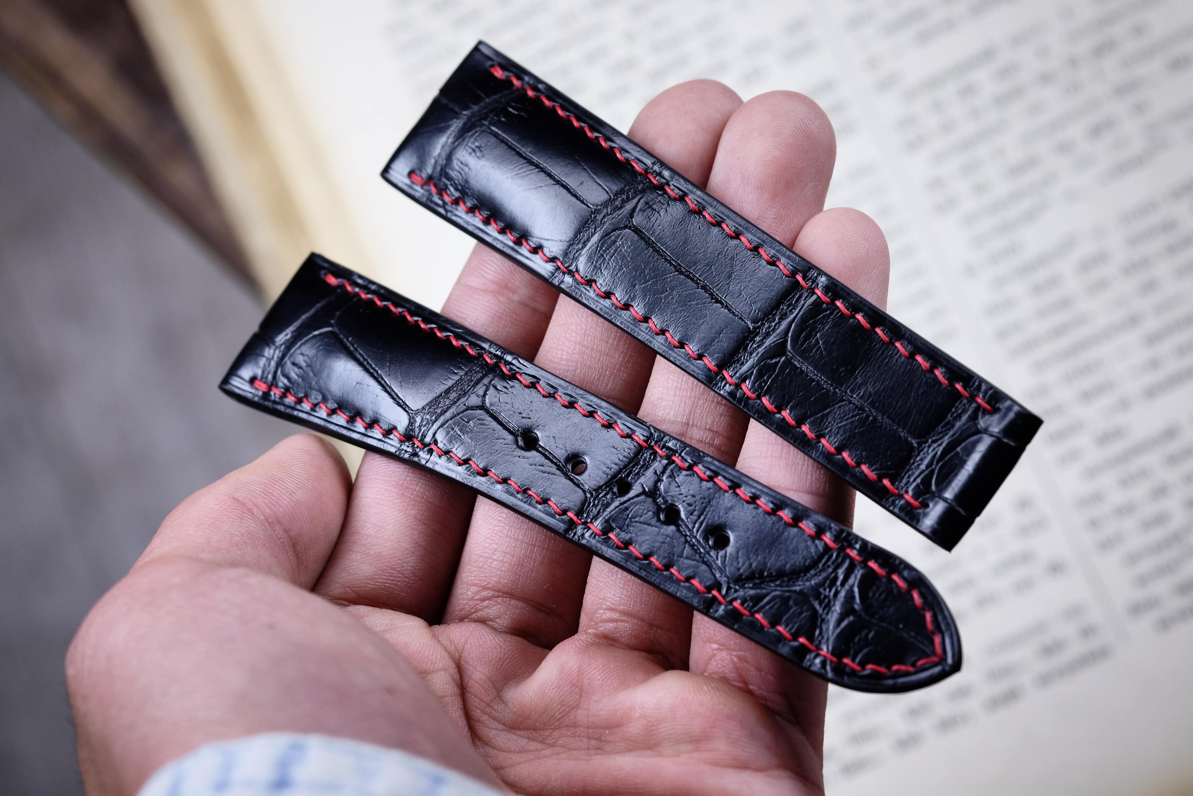 Two‑Piece Alligator Strap for Omega